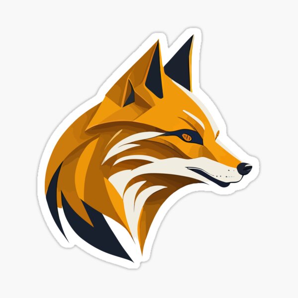 "Fox Logo" Sticker for Sale by krabbaraban | Redbubble
