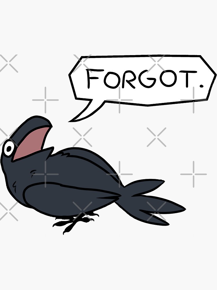 "Forgetful Crow" Sticker for Sale by Fishtrouts | Redbubble