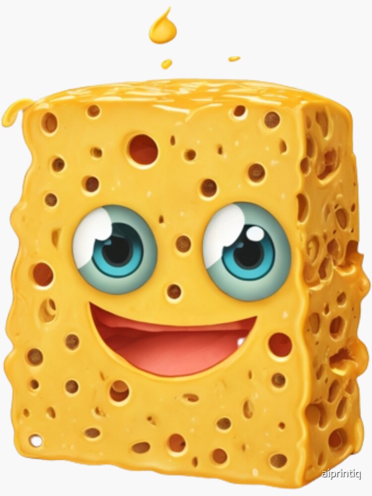 "Smiling Spongebob - Happy Cartoon Art Print" Sticker for Sale by ...