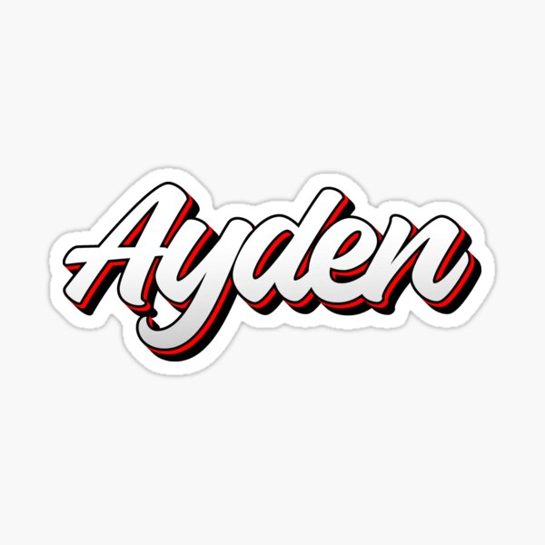 "Retro Ayden Name Label " Sticker for Sale by NafilNafiz | Redbubble
