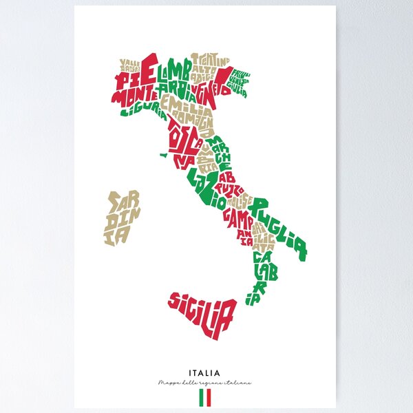"Italian regions map " Poster for Sale by KaizenGeist | Redbubble