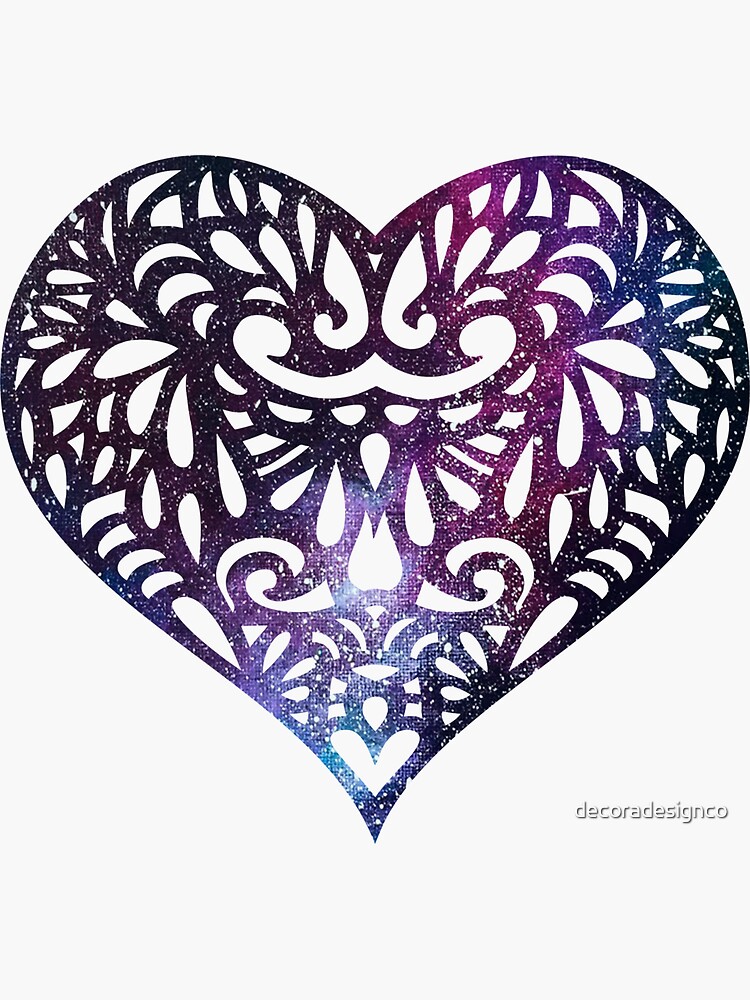 "Galaxy Heart" Sticker by decoradesignco | Redbubble