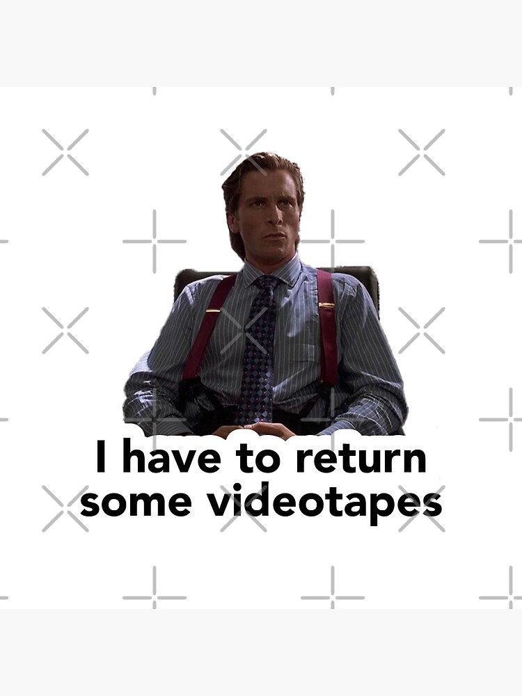 "I Have to Return Some Video Tapes (American Psycho) Sticker" Clock for ...
