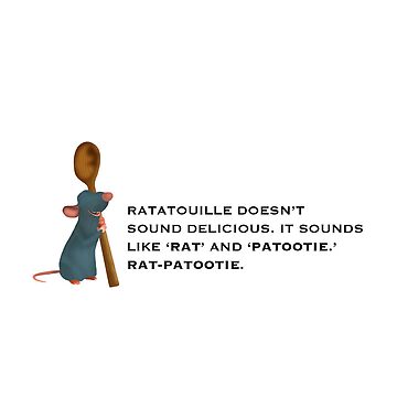 "Remy Ratatouille, Rat-Patootie" Sticker for Sale by Rachel Bramlett ...