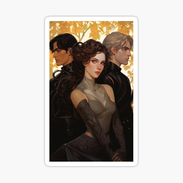 " Violet, Xaden, and Dain Fourth Wing book fan art" Sticker for Sale by ...