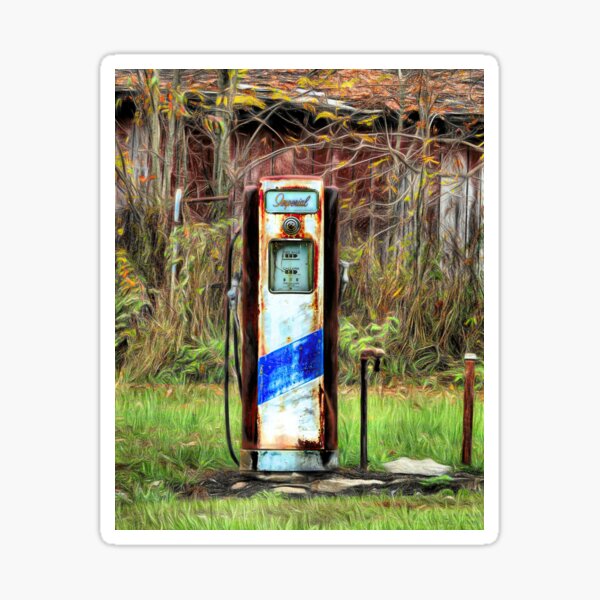 "Old Gas Pump" Sticker for Sale by Venturiart | Redbubble