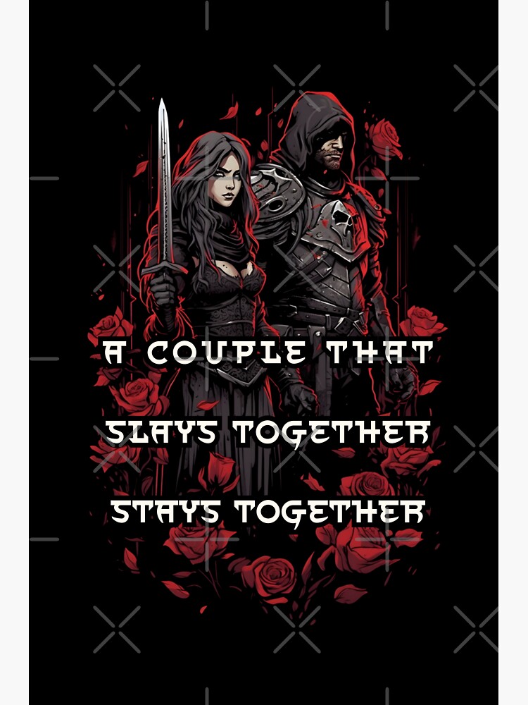 "A Couple That Slays Together Stay Together - Funny RPG" Sticker for ...