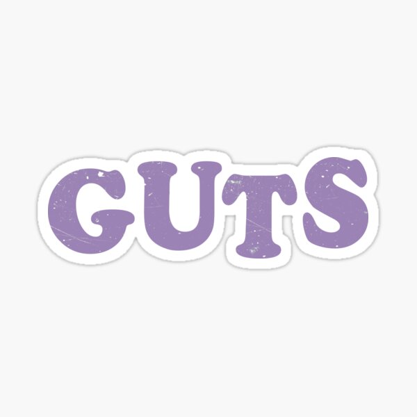 "GUTS purple distressed" Sticker for Sale by sarascoprox | Redbubble