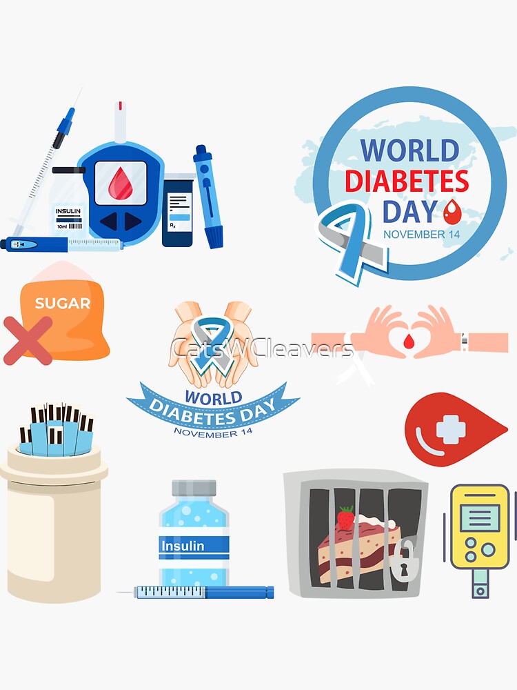 Pegatina for Sale con la obra «Collage del Día Mundial de la Diabetes ...
