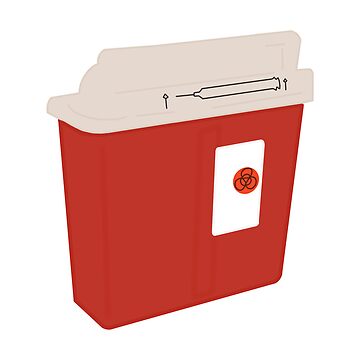 "Sharps Container / Biohazard Bin" Sticker for Sale by mollieseifert ...
