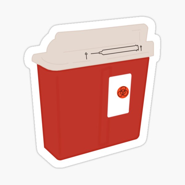 "Sharps Container / Biohazard Bin" Sticker for Sale by mollieseifert ...