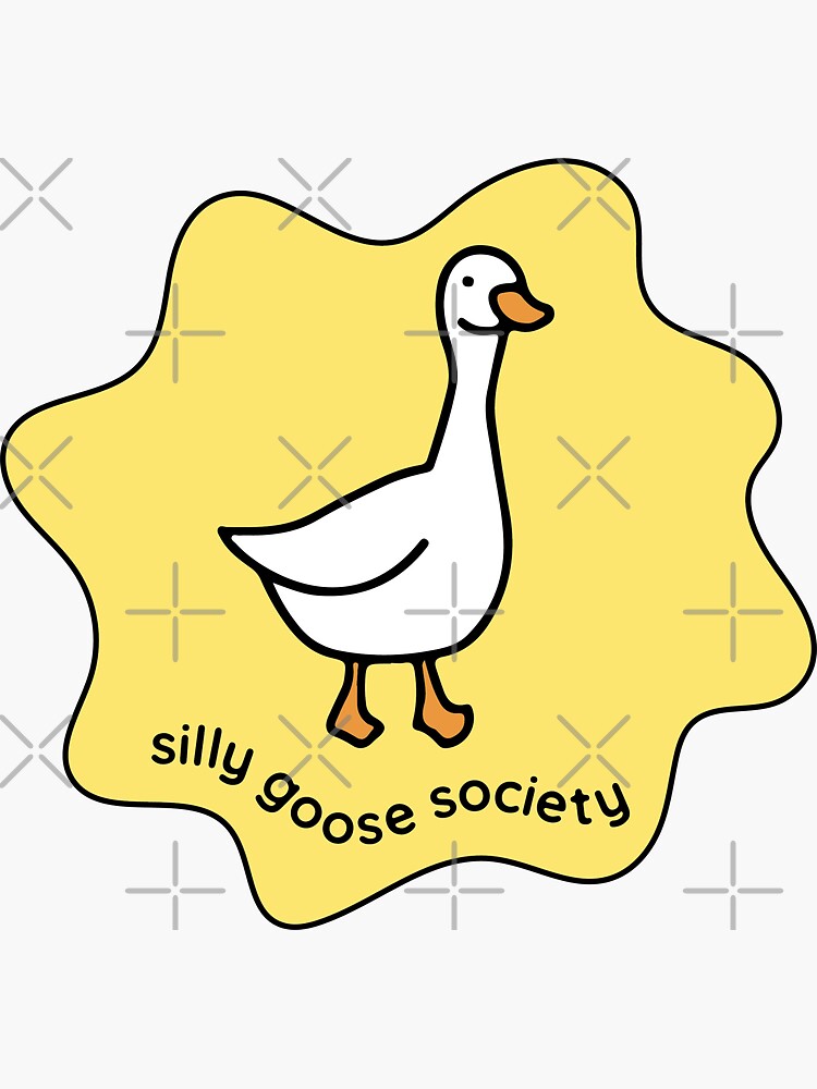 "Silly Goose Society - Yellow" Sticker for Sale by maura41 | Redbubble