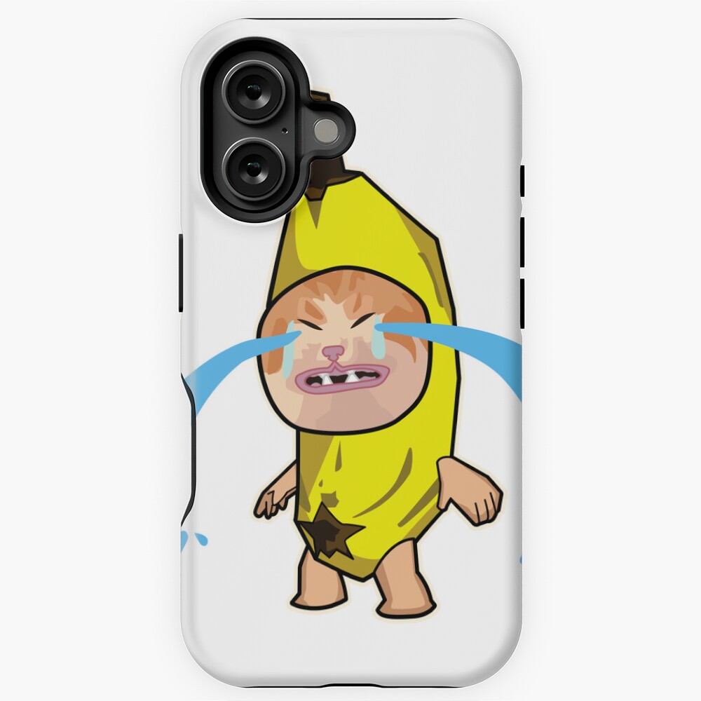"sad banana cat - (on white) cry hapi meme" Sticker for Sale by Rzera ...