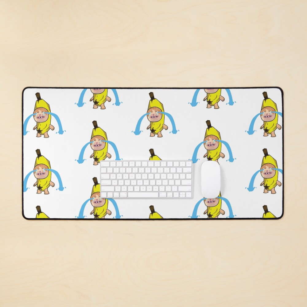 "sad banana cat - (on white) cry hapi meme" Sticker for Sale by Rzera ...