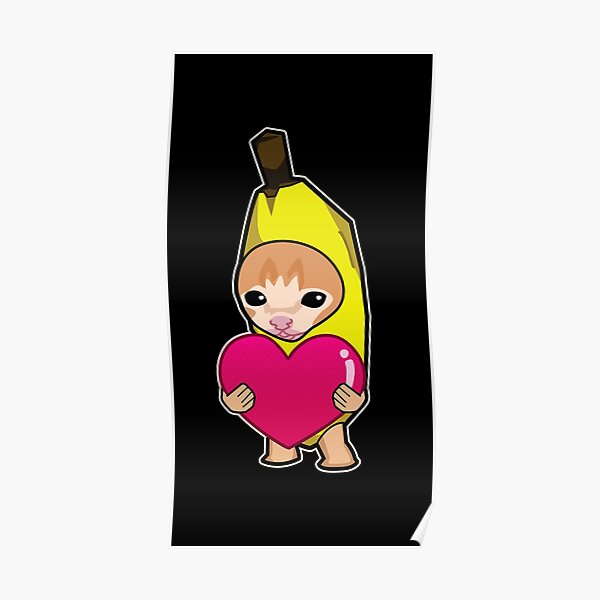"Banana Cat holding heart Meme - happy happy" Poster for Sale by Rzera ...