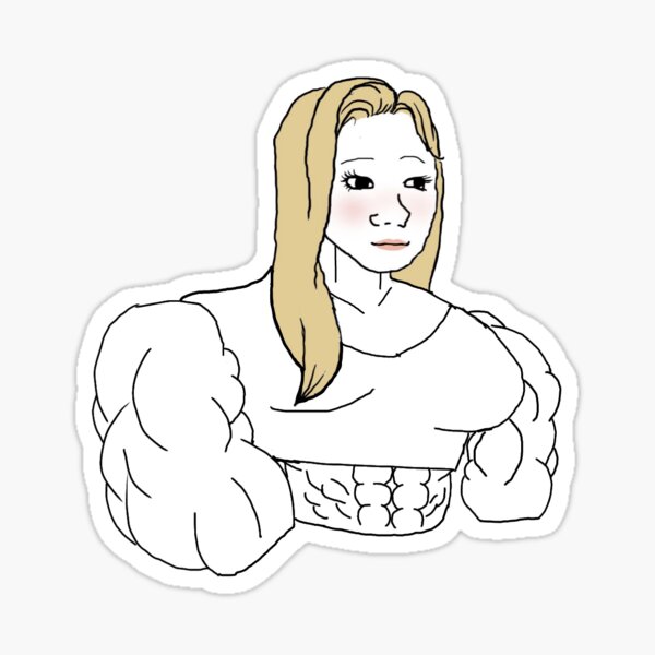 "Buff girl wojak" Sticker for Sale by ChuddyBuddy | Redbubble
