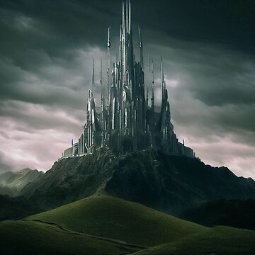 "Fantasy castle on a mountain with high towers and pinnacles" Art Board ...