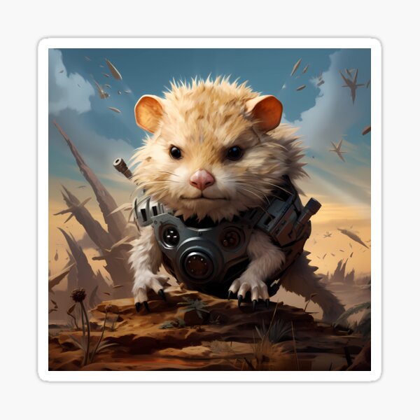 "Hamster warrior" Sticker for Sale by Minimaline | Redbubble