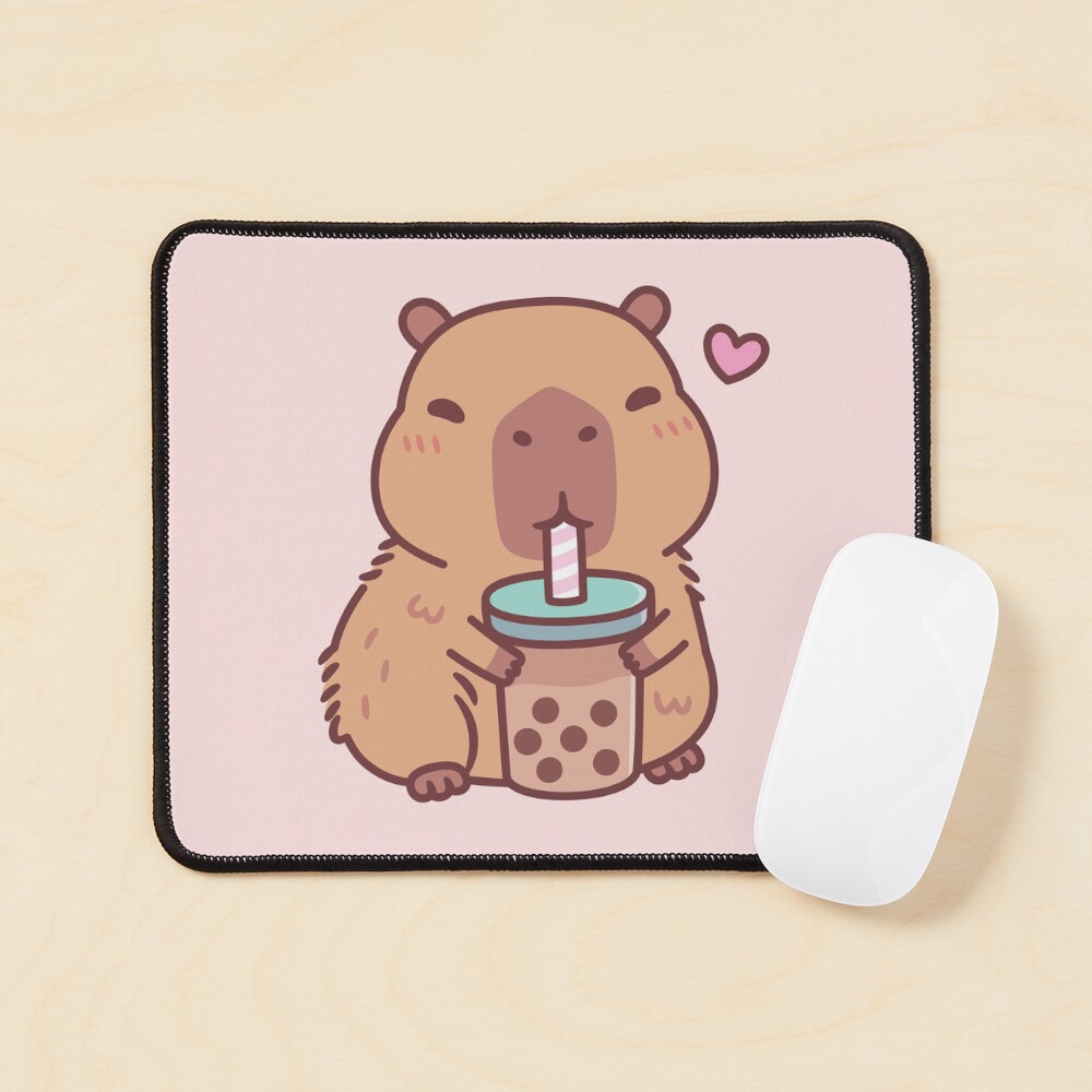 "Cute Capybara Loves Drinking Bubble Tea" Sticker for Sale by rustydoodle | Redbubble