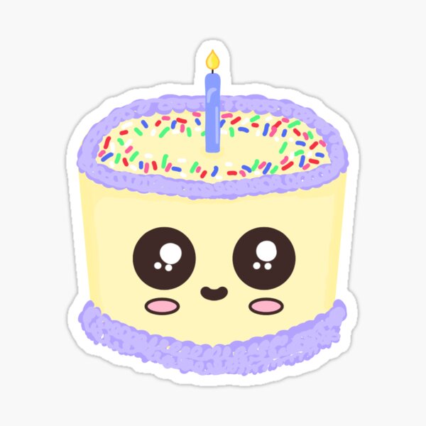 "Cute birthday cake" Sticker for Sale by Cakedraws | Redbubble