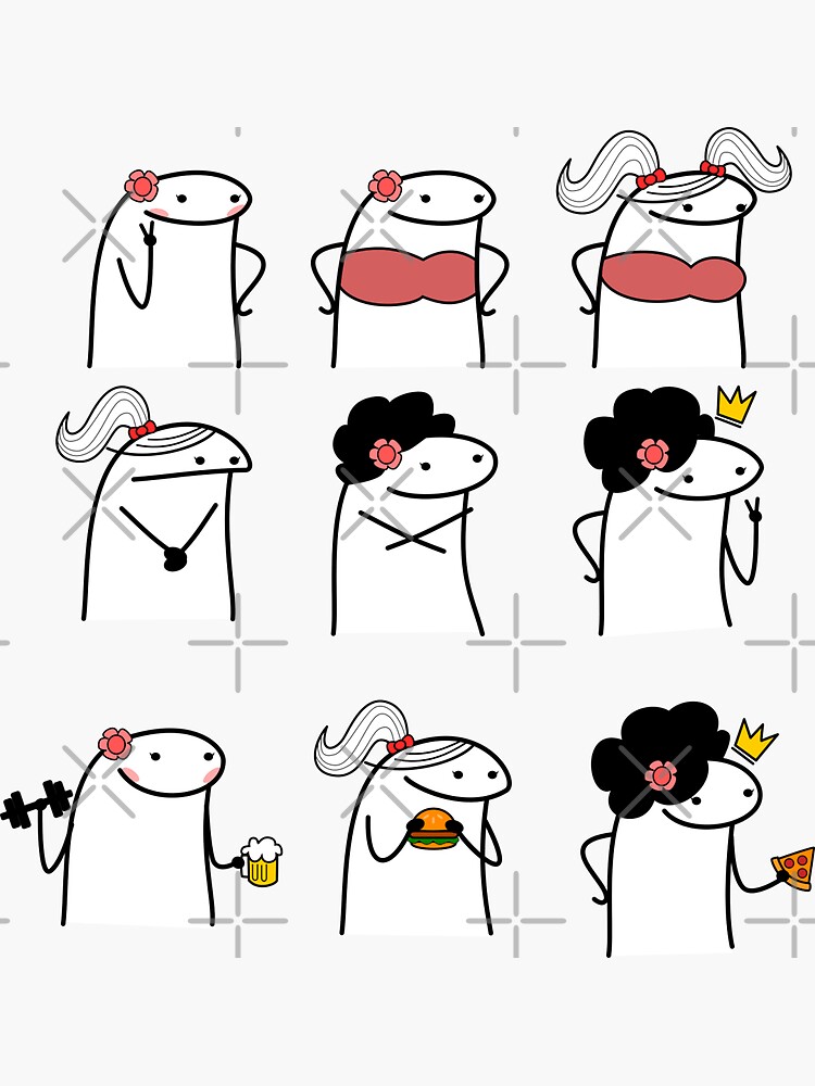"Set of 9 Flork female meme stickers" Sticker for Sale by ramonparaiba ...