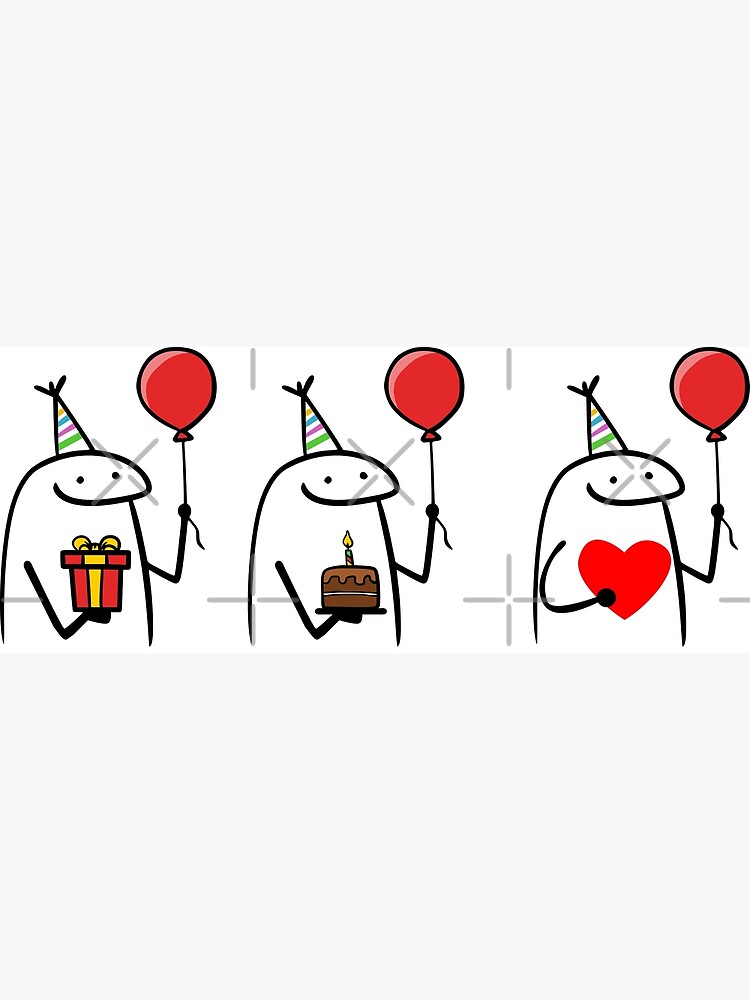 "3 Flork meme stickers, Happy birthday" Photographic Print for Sale by ...