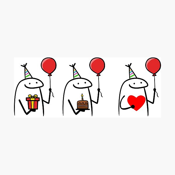 "3 Flork meme stickers, Happy birthday" Photographic Print for Sale by ...