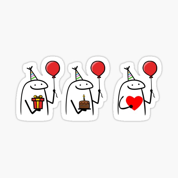 "3 Flork meme stickers, Happy birthday" Sticker for Sale by ...