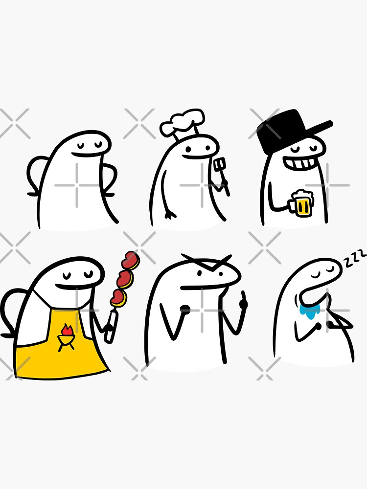"Flork meme set of 6 stickers" Sticker for Sale by ramonparaiba | Redbubble