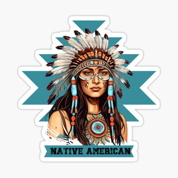 "Native American" Sticker for Sale by Monica-Designs | Redbubble