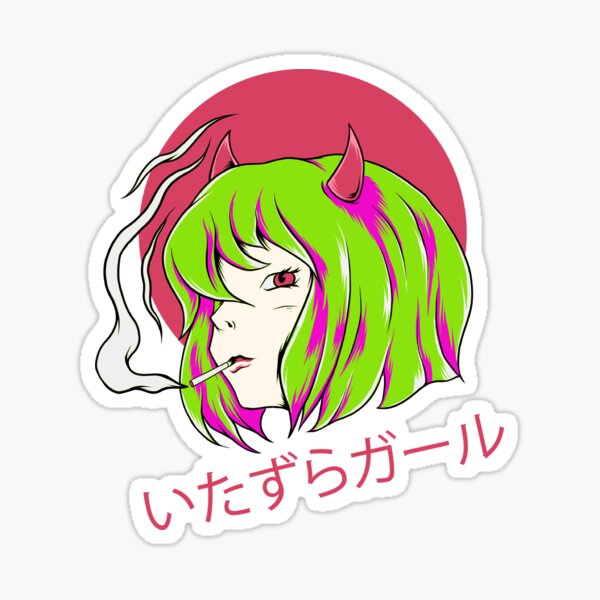 "Naughty Japanese girl!" Sticker for Sale by hypnotzd | Redbubble