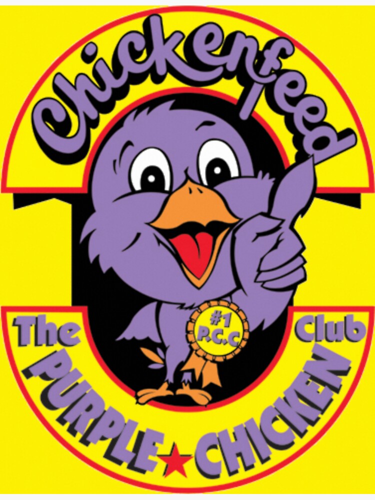 "Chickenfeed Purple Chicken Club" Sticker for Sale by all-right-meow ...