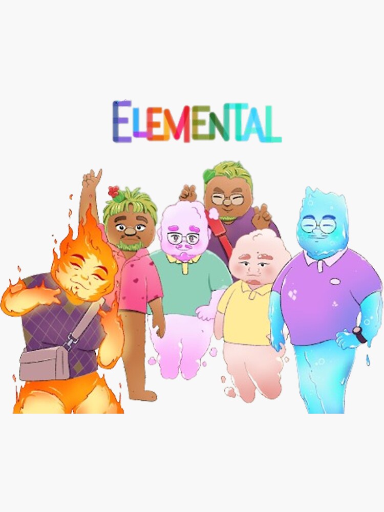 Disney Elemental Friends 2023 Sticker Designed & Sold By Smack Bang