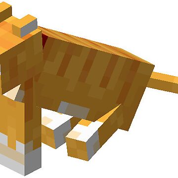 "minecraft orange cat" Sticker by MiausWoof | Redbubble