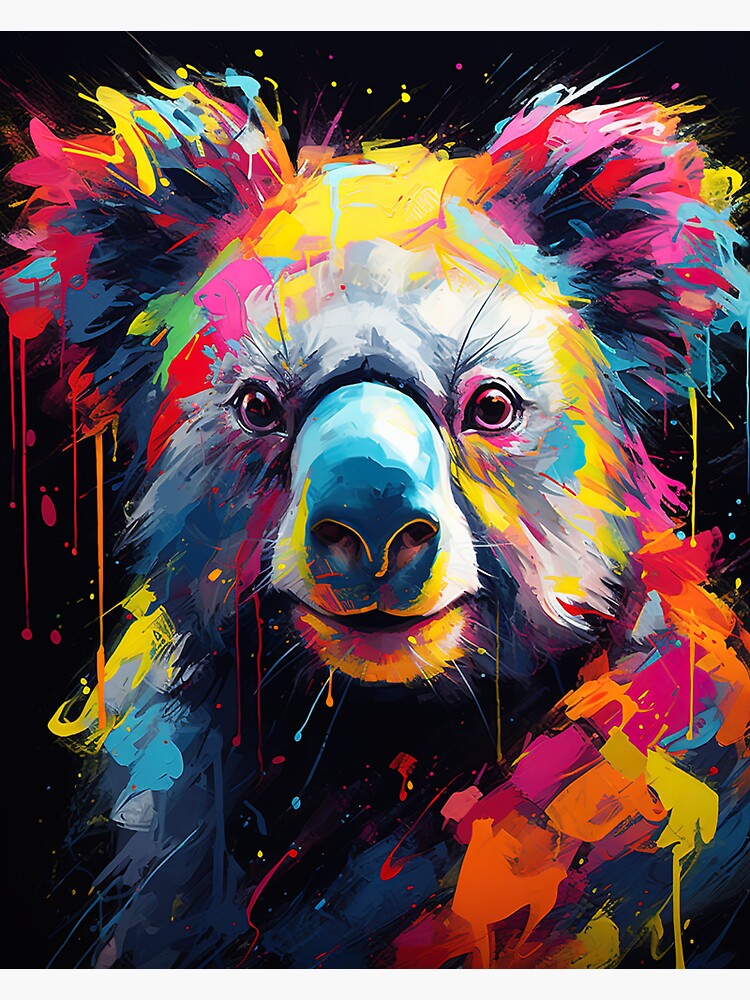 "The Neon Koala: Vibrant Colors of the Eucalyptus" Sticker for Sale by ...