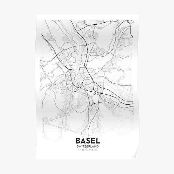 "Basel City Map" Poster for Sale by OrtaMaps | Redbubble