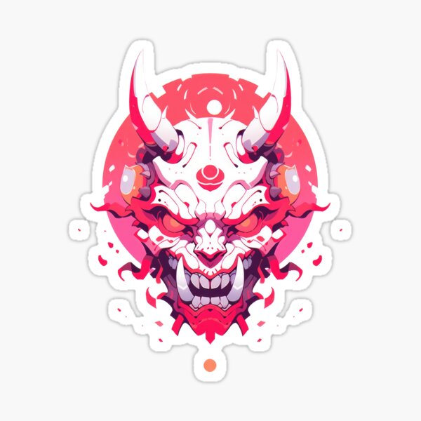 "Unique Cyberpunk Japanese Oni Mask" Sticker for Sale by YouthlnAsia ...