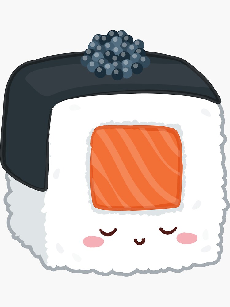 "Cute Square Sushi Roll" Sticker for Sale by AlexArtStudios | Redbubble