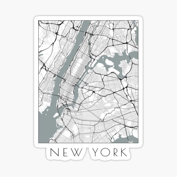 "NYC Map Plan" Sticker for Sale by margindot | Redbubble