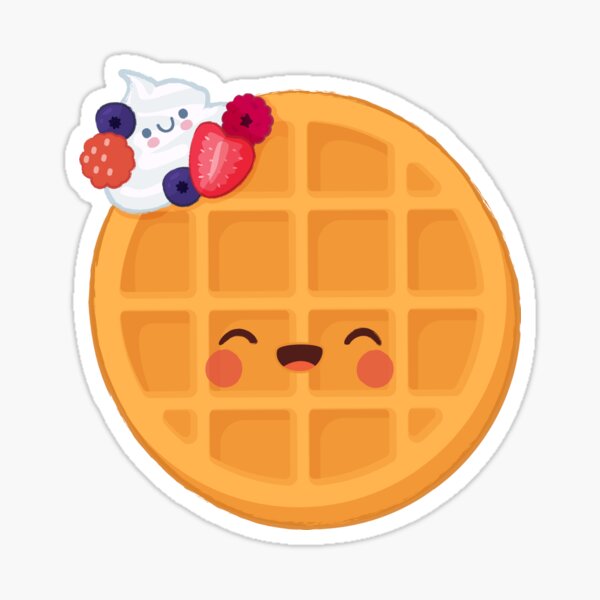 "Cute Breakfast Waffle" Sticker for Sale by AlexArtStudios | Redbubble