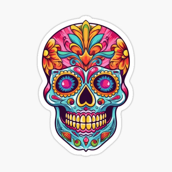 "Mexican calavera skull" Sticker for Sale by Rosaliartbook | Redbubble