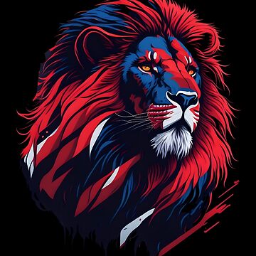 "Red White and Blue Lion " Sticker for Sale by GFamilyC | Redbubble