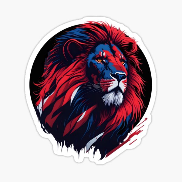 "Red White and Blue Lion " Sticker for Sale by GFamilyC | Redbubble