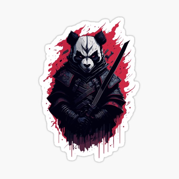 "Evil Japanese Panda Samurai with sword" Sticker for Sale by wingstar ...