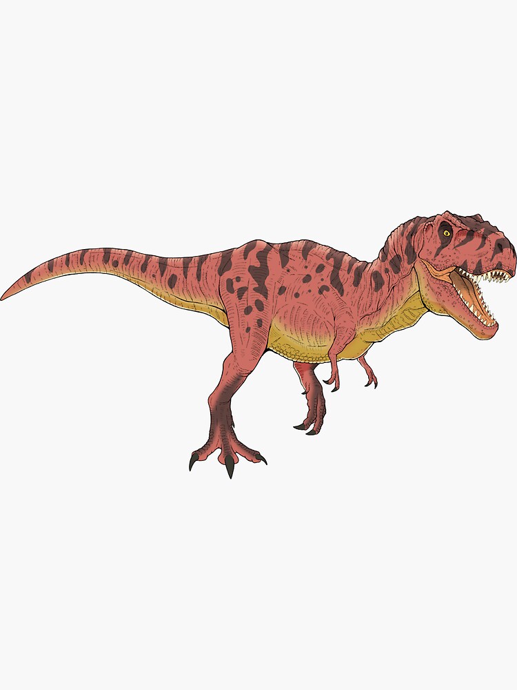 "Red Tyrannosaurus rex "red rex" Jurassic Dinosaur" Sticker for Sale by ...