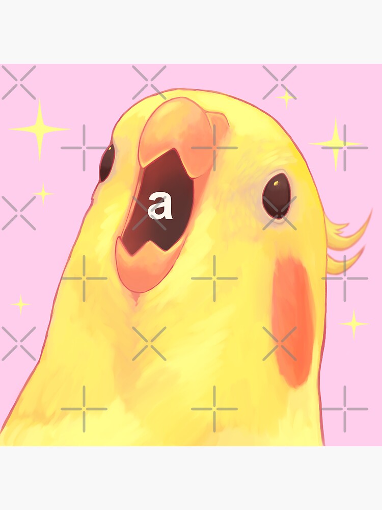 "cockatiel screaming" Sticker by CuteBlueArt | Redbubble