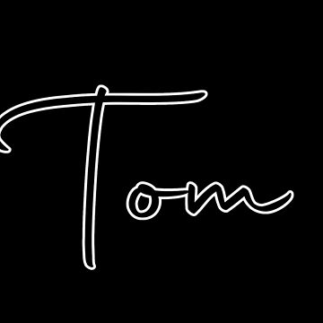 "Tom Cursive Name Label (Black)" Sticker for Sale by NafilNafiz | Redbubble