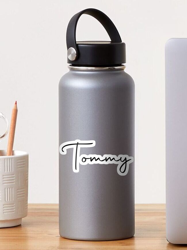 "Tommy Cursive Name Label " Sticker for Sale by NafilNafiz | Redbubble