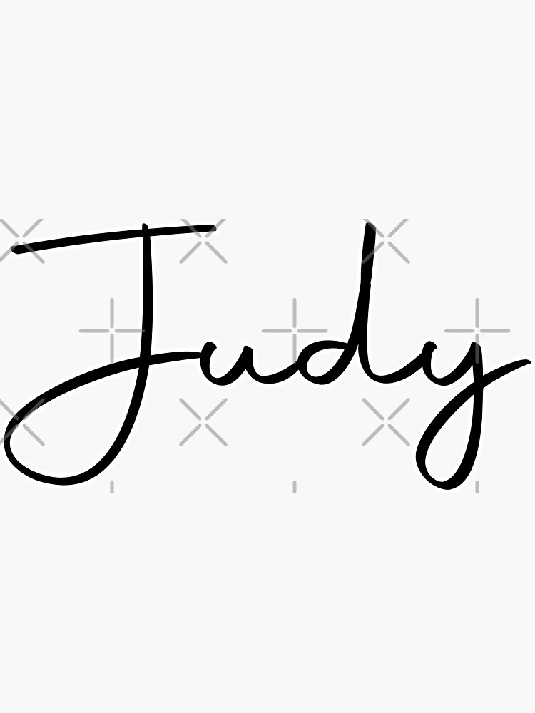 "Judy Cursive Name Label " Sticker for Sale by NafilNafiz | Redbubble