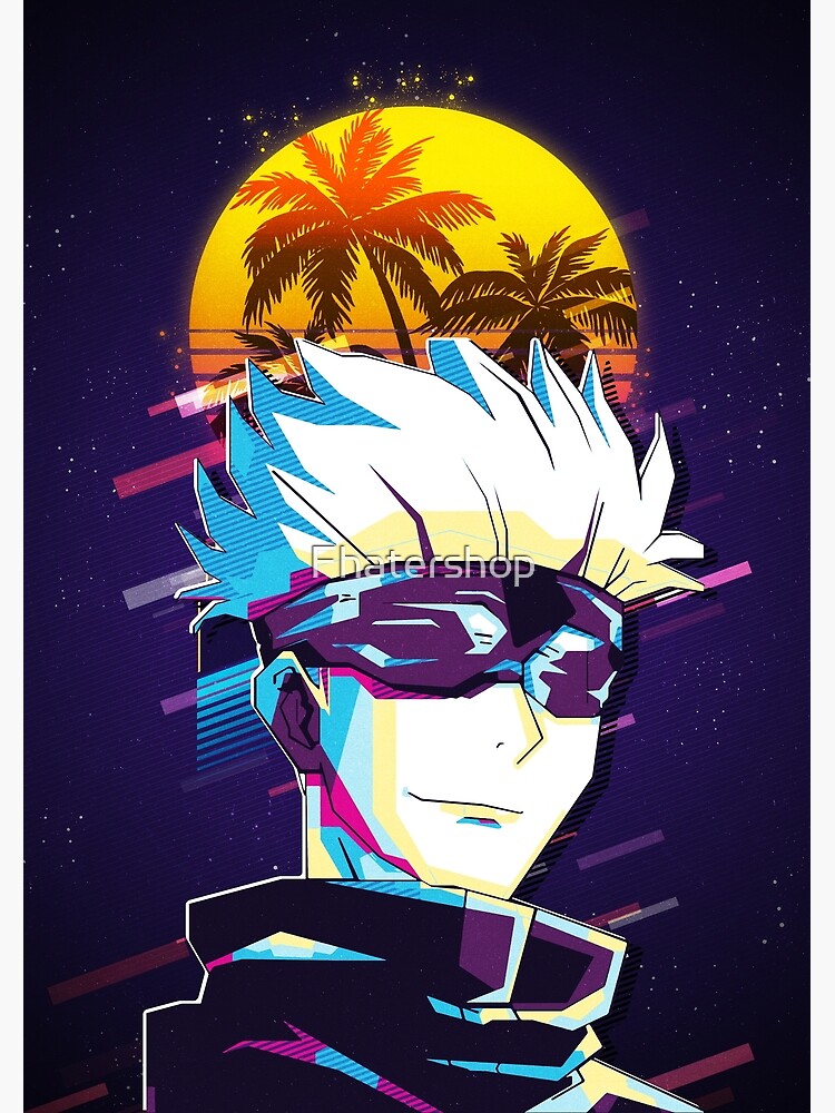 "gojo satoru retro80s" Poster for Sale by Fhatershop | Redbubble
